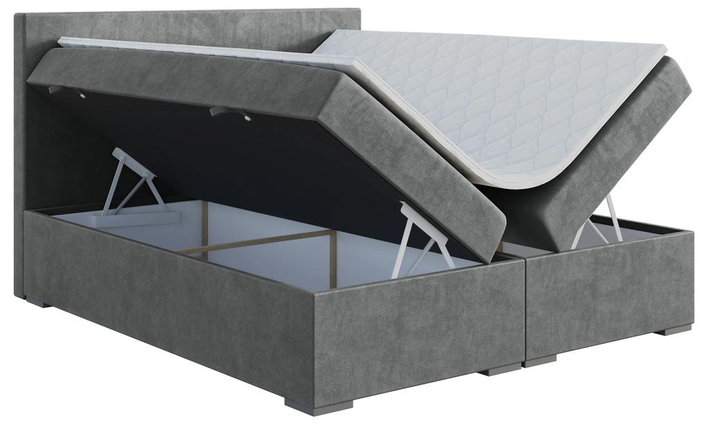 Kontinentální postel 120 cm Lemmy (beton) (s matrací a úl. prostorem). 1043393