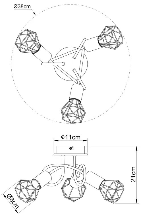 GLOBO XARA I 54802S-3DH Stropní svítidlo