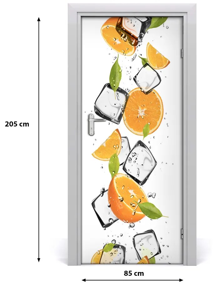 Fototapeta na dveře samolepící pomeranče a led 85x205 cm
