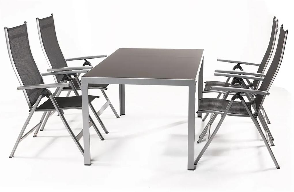 Sestava nábytku AVALIS 4 z hliníku (stůl+ 4 pol. křeslo)