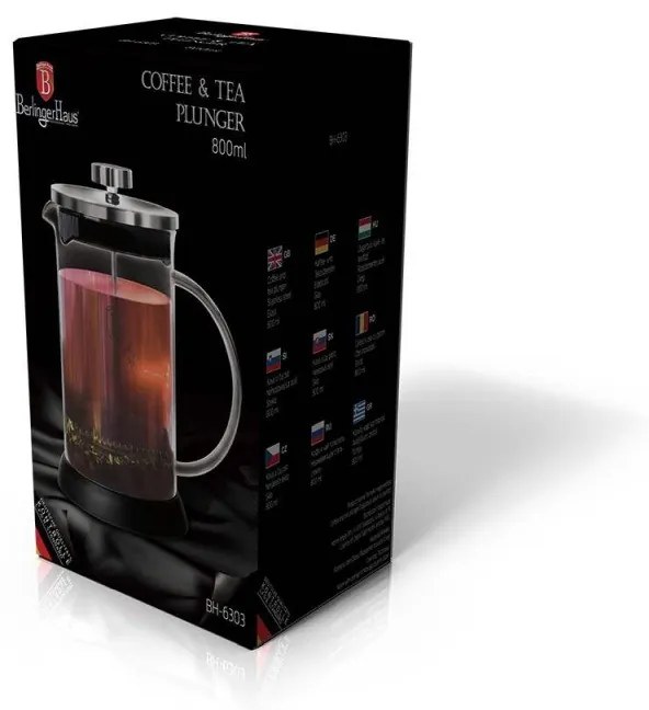 BERLINGERHAUS Konvička na čaj a kávu french press 800 ml nerez BH-6303