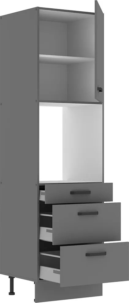NESSANT se | vysoká skříňka 60 DPS-215 3S1F na vestavnou troubu | PREMIUM BOX | 60 cm | šedá