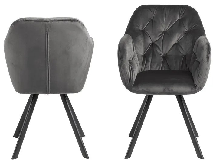 Designová otočná židle Aletris tmavě šedá