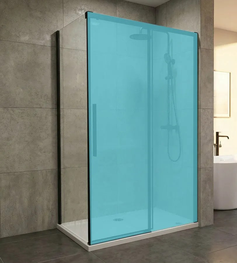 Gelco Luxor Black sprchová boční stěna ke dveřím 80 x 200 cm černá čiré sklo GU5680B