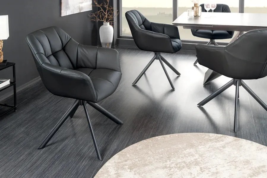 Designová otočná židle Vallerina černá