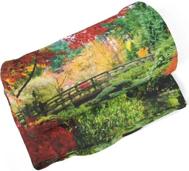 IMPAR Fleecová deka Podzimní park 150x120 cm (Rozměr : 150 x 120 cm)