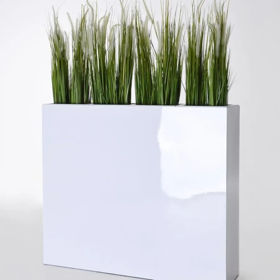 Květináč ELEMENTO, sklolaminát, šířka 117 cm, bílá lesk