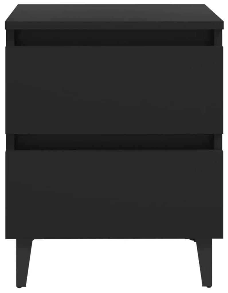 Noční stolek černý 40 x 35 x 50 cm kompozitní dřevo