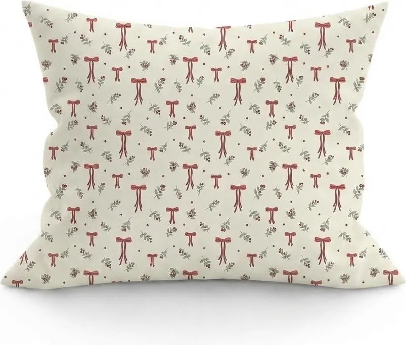 Polybavlněný povlak na polštář HOLLY BOWS POLY 45x45 cm, barevný