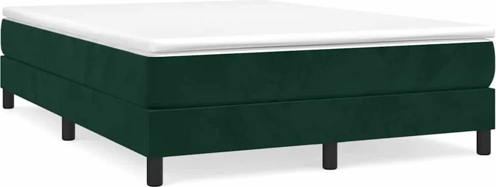 Box spring postel s matrací tmavě zelená 140x190 cm samet 3144330