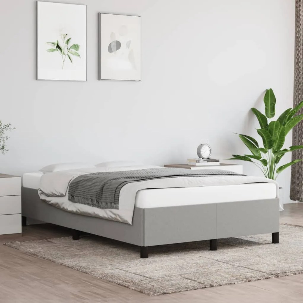 Rám postele bez matrací světle šedá 120x190 cm textil 3269631