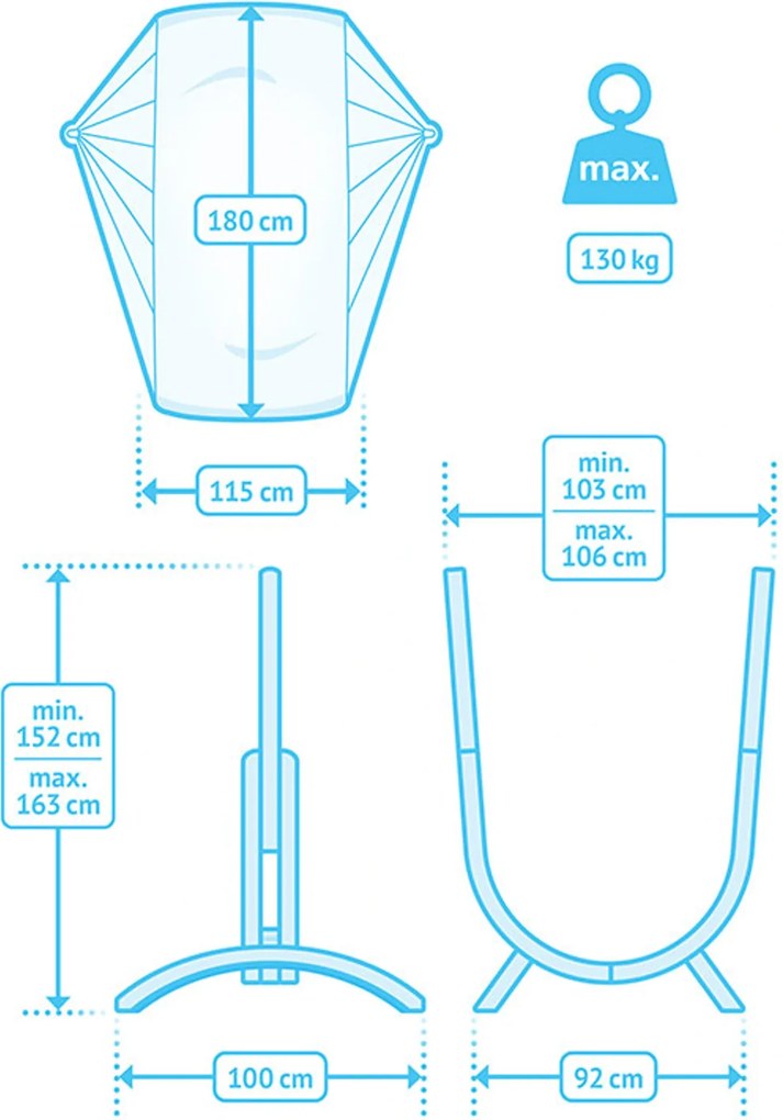 Marimex | Houpací sedačka se stojanem La Siesta Udine Organic, latte | 11640604