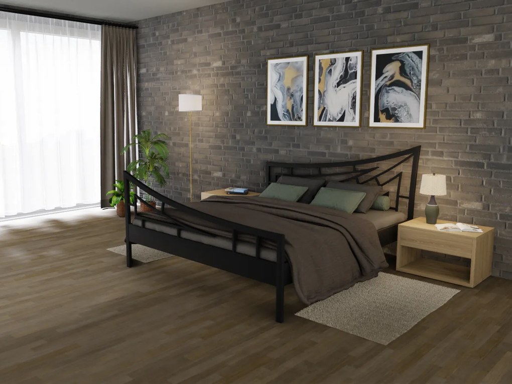 Nábytek ATIKA s.r.o. Kovová postel SHAPE Povrchová úprava: černá, Rozměr: 160 x 200 cm