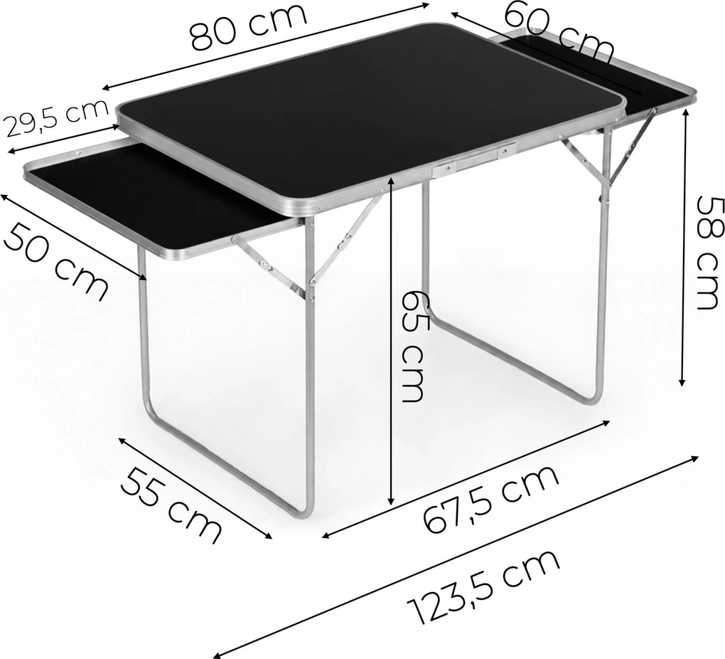Skládací kempingový stůl Hojer 120 cm černý