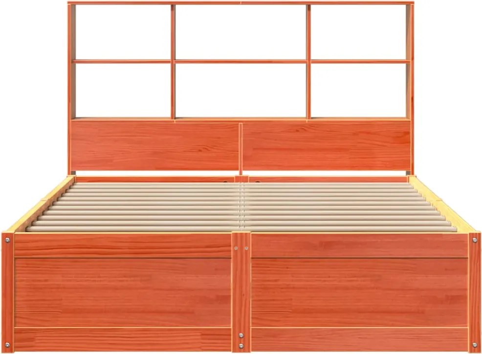 Postel bez matrace voskově hnědá 160 x 200 cm masivní borovice 3323451
