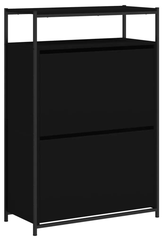 Botník černý 75 x 34 x 112 cm kompozitní dřevo - Default Title