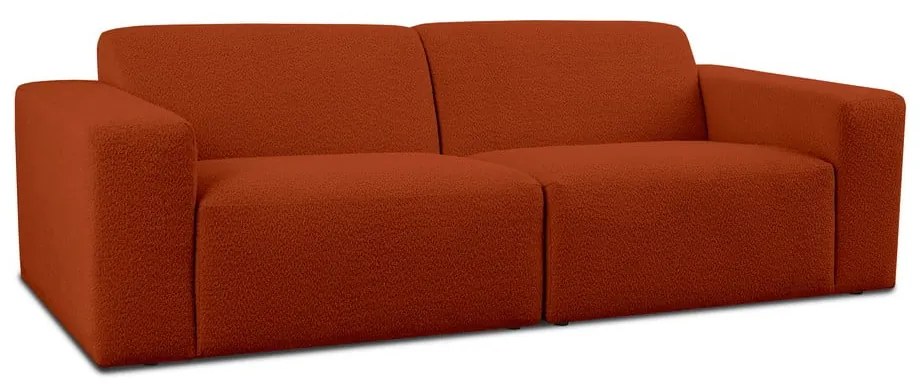 Pohovka z textilie bouclé v cihlové barvě 228 cm Roxy – Scandic