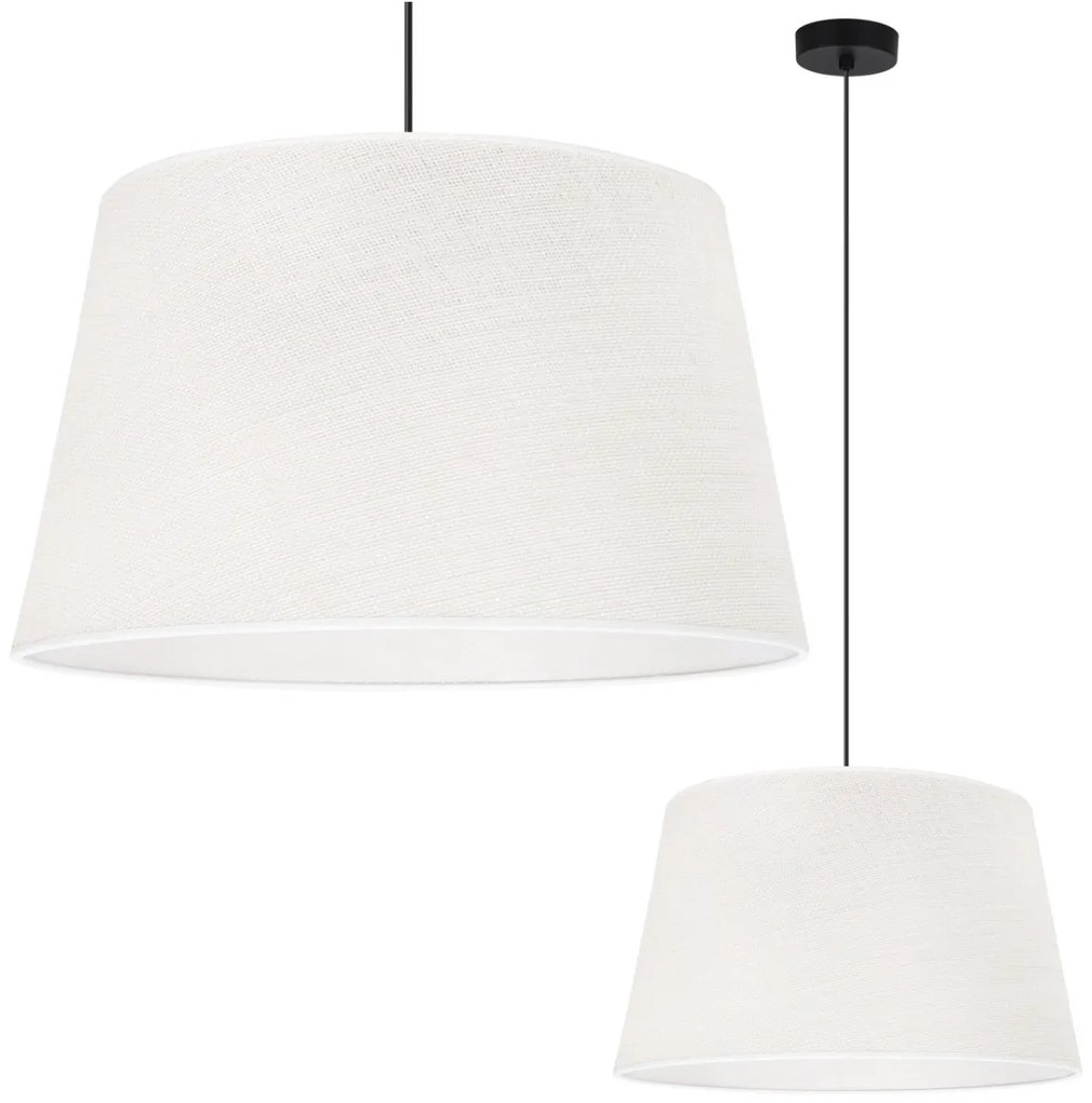 Závěsné svítidlo Juta, 1x bílé jutové stínítko, (fi 44cm), b
