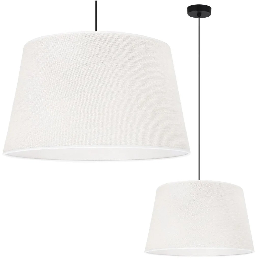 Závěsné svítidlo Juta, 1x bílé jutové stínítko, (fi 44cm), b