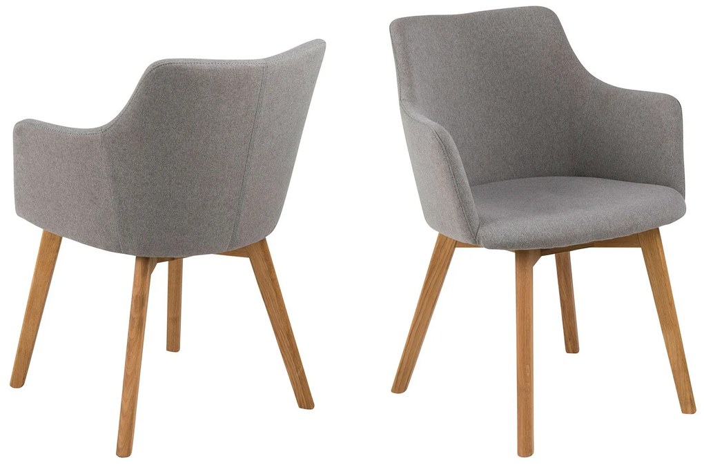 ACTONA Sada 2 ks − Židle s opěrkou Bella šedá 80 × 62 × 59 cm