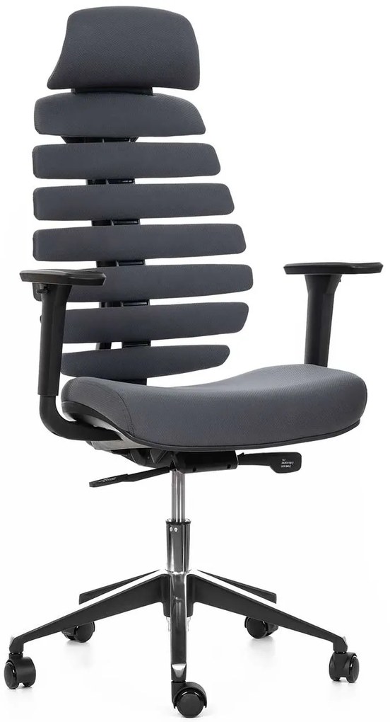 MERCURY Ergonomická kancelářská židle LOMAX - šedá látka / nosnost 150 kg