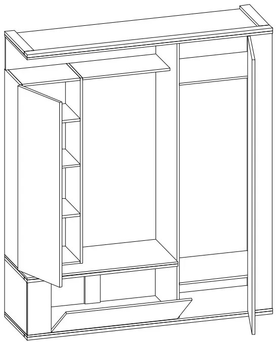 Předsíňová stěna MARK 150 dub sonoma/wenge tmavý
