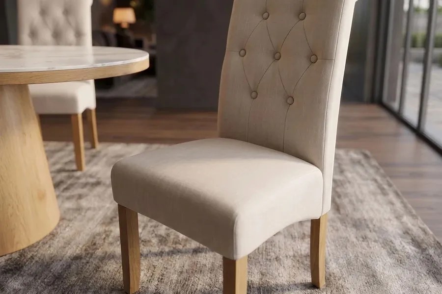 Designová jídelní židle Eileithya II béžová / dub