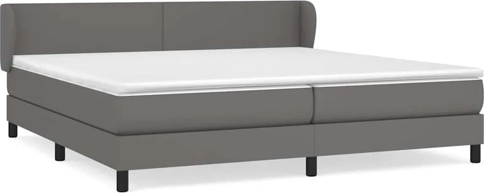 Box spring postel s matrací šedá 200x200 cm umělá kůže 3127215