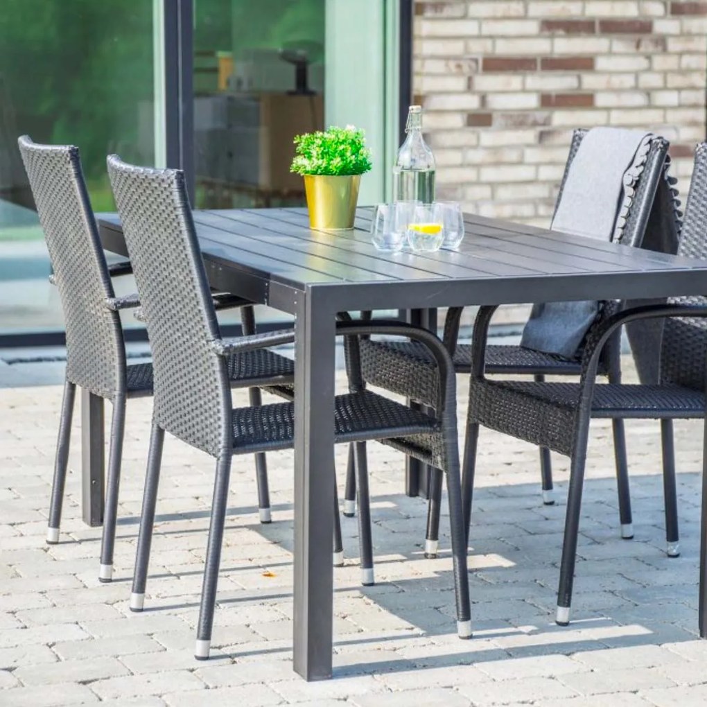 Vikio Zahradní ratanový set 140x80 pro 4 osoby DT255-140 antracit