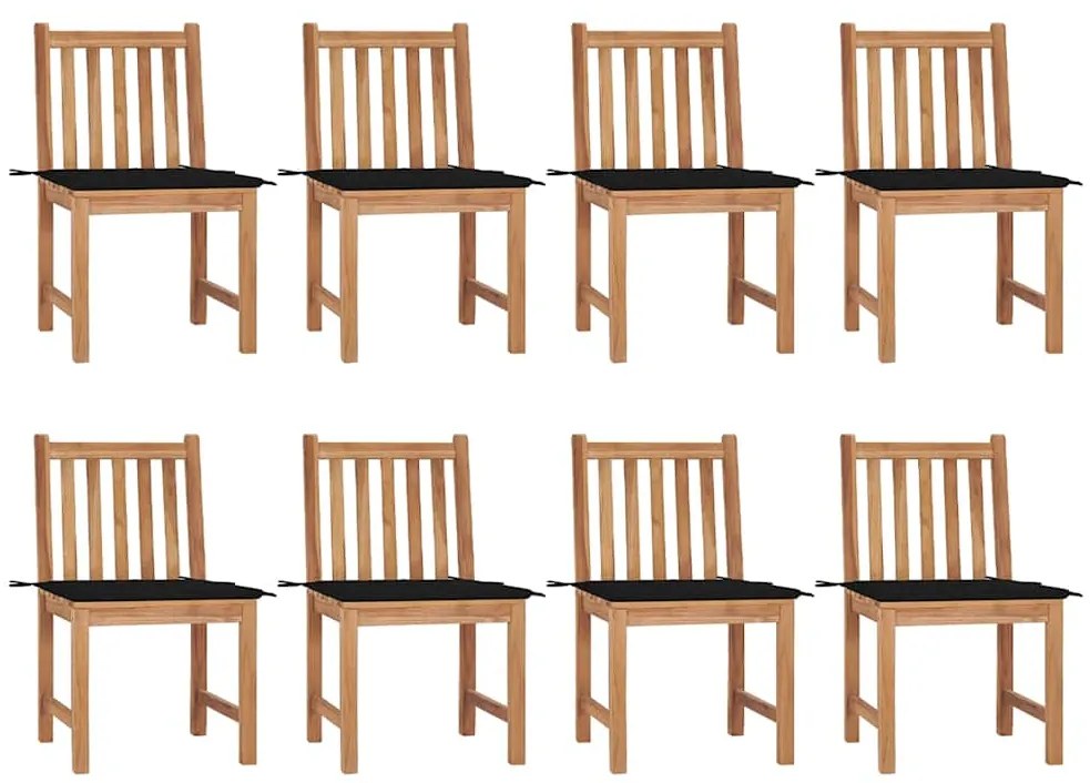 Zahradní židle s poduškami 8 ks masivní teak 3073149
