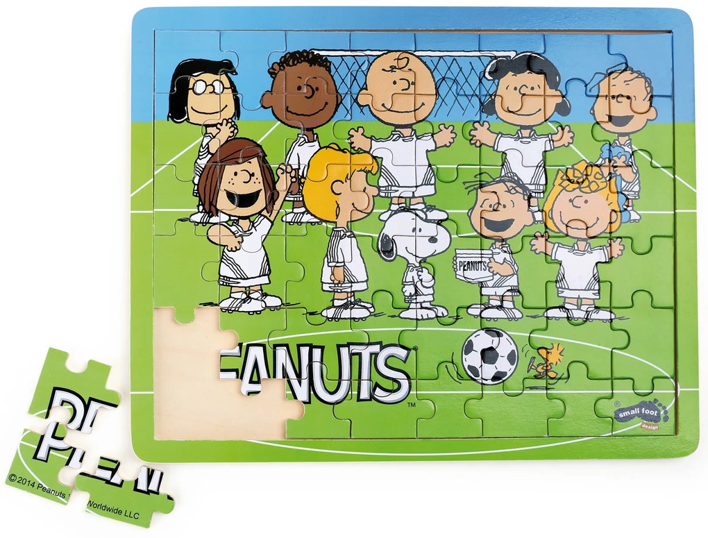 small foot Dřevěné puzzle Snoopy a fotbal