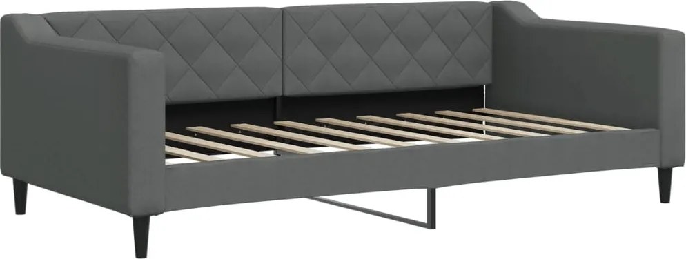 Válenda s přistýlkou a zásuvkami tmavě šedá 90 x 190 cm textil 3197491
