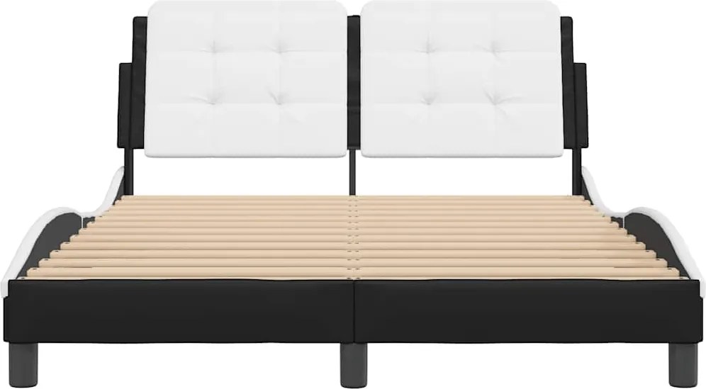 Rám postele bez matrace Zadar černý a bílý 140 x 200 cm umělá kůže 3208189