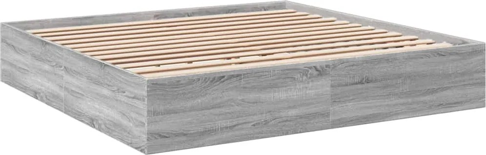 Rám postele šedý sonoma 200 x 200 cm kompozitní dřevo 3280991