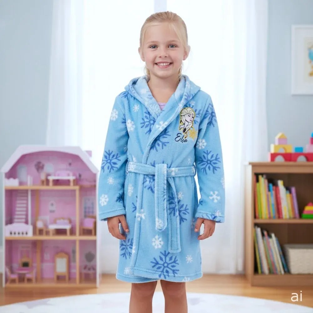 Dívčí fleece župan s kapucí Ledové království - Frozen - motiv Elsa, EU 104