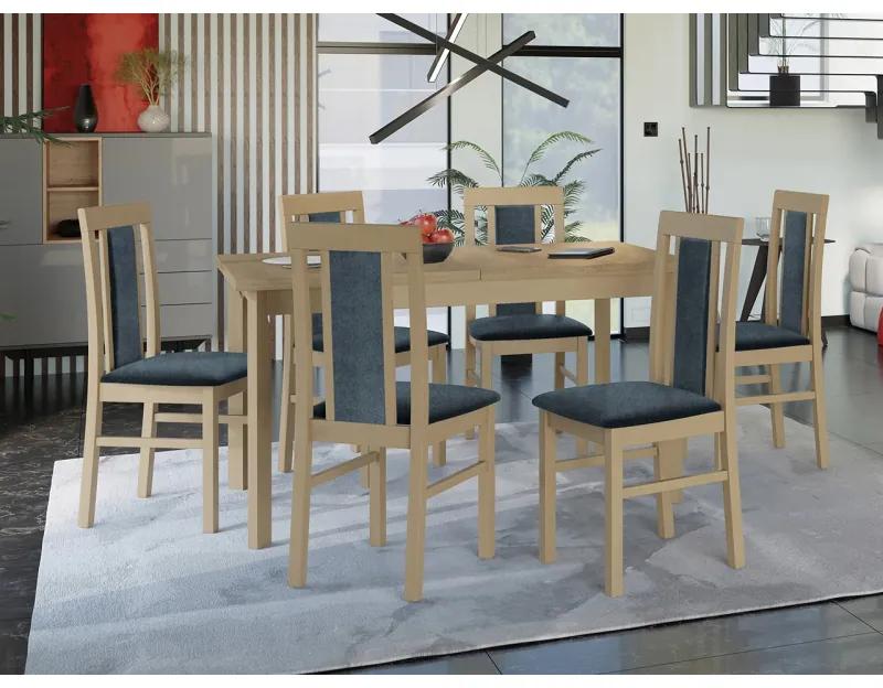 Rozkládací stůl se 6 židlemi - AL34, Barva dřeva: sonoma, Potah: Zetta 297