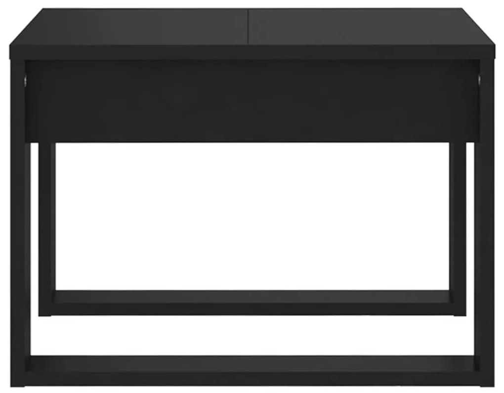 Odkládací stolek černý 50 x 50 x 35 cm dřevotříska - Default Title