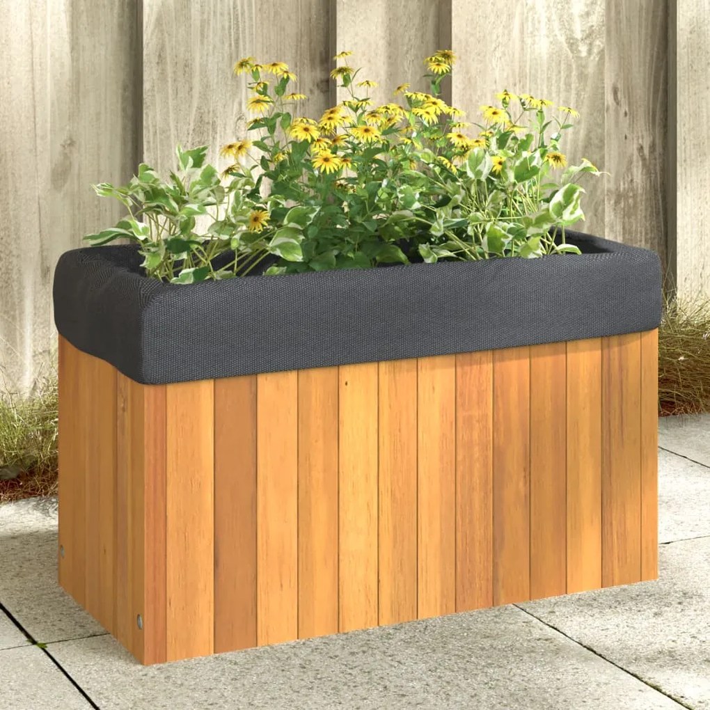 Zahradní truhlík 59 x 27,5 x 35 cm masivní akáciové dřevo - Default Title