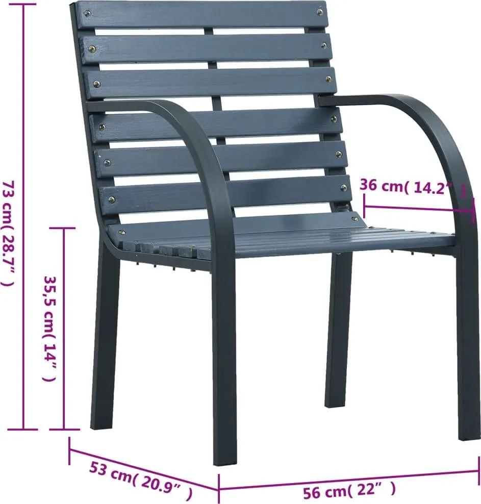 vidaXL Zahradní židle 2 ks šedé masivní jedlové dřevo a ocel [319577]
