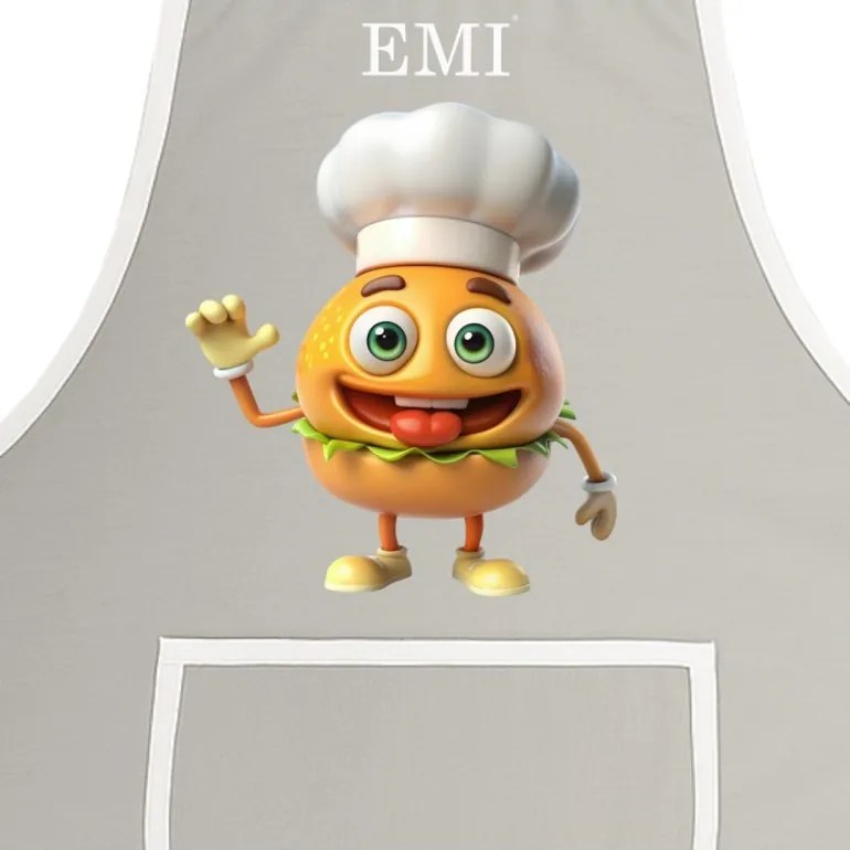 Kuchyňská zástěra Burger EMI, černá