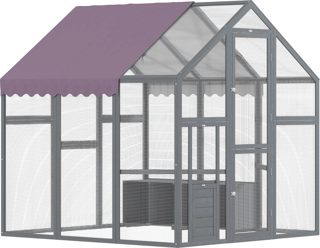 Výběh pro kuřata, kurník s vodotěsnou střechou, 2 hnízdní boxy, 2 hnízda, pro 6-8 kuřat, cca 1,7 x 1,8 x 1,8 m