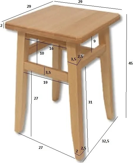 Drewmax KT249 dřevěná taburetka masiv buk