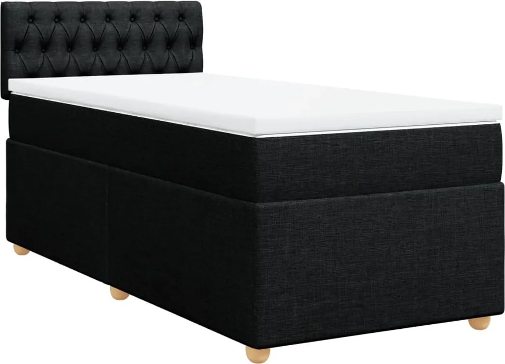 Box spring postel s matrací černá 100 x 200 cm textil 3288900