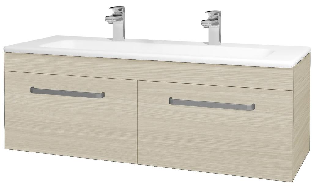 Dřevojas Koupelnová skříň ASTON SZZ2 120 Varianta: M01 Bílá mat / Úchytka T05 / M01 Bílá mat