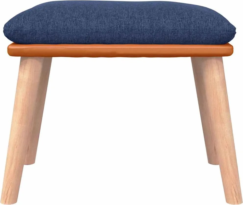 Podnožka modrá 45x29,5x35 cm textil a umělá kůže 341450