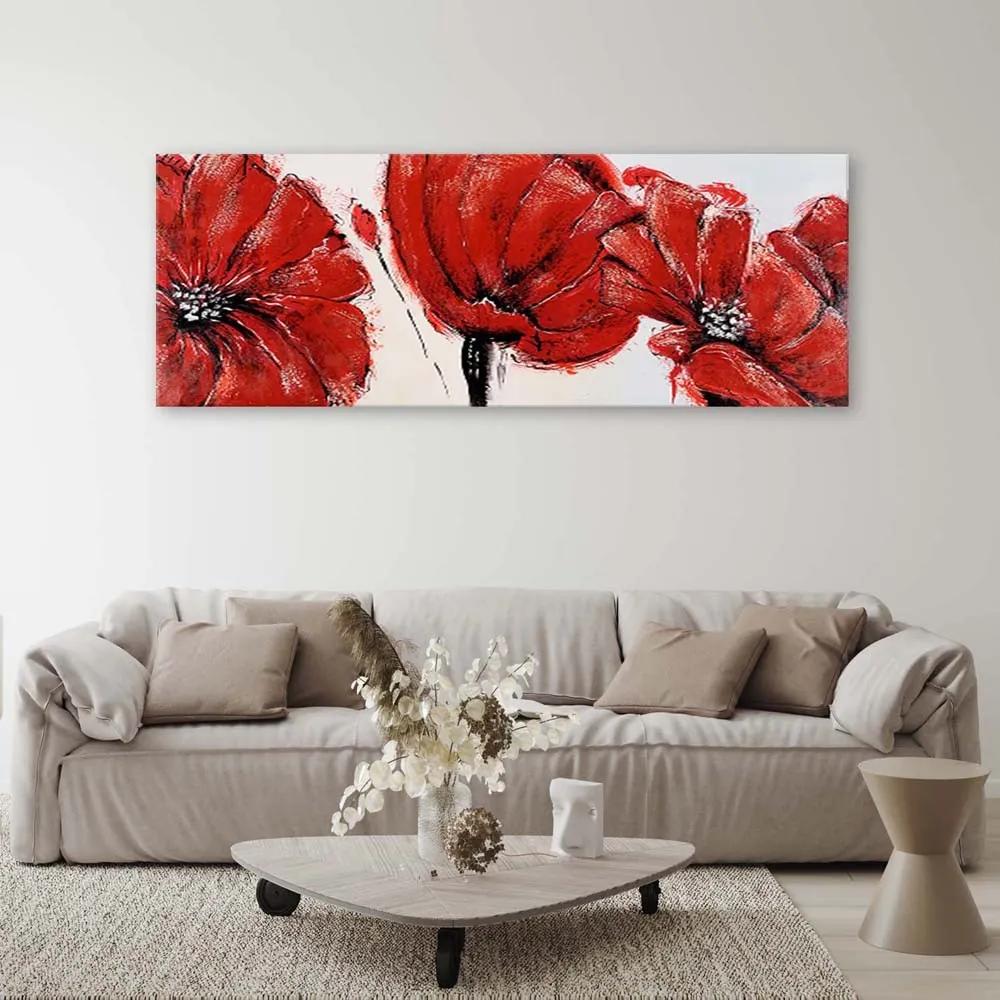 Gario Obraz na plátně 3 červené máky Rozměry: 90 x 30 cm