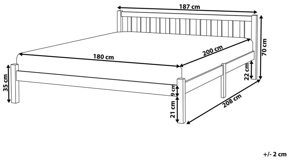 Dřevěná postel 180 x 200 cm bílá FLORAC Beliani