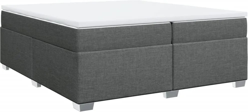 Box spring postel s matrací tmavě šedá 200x200 cm textil 3285159