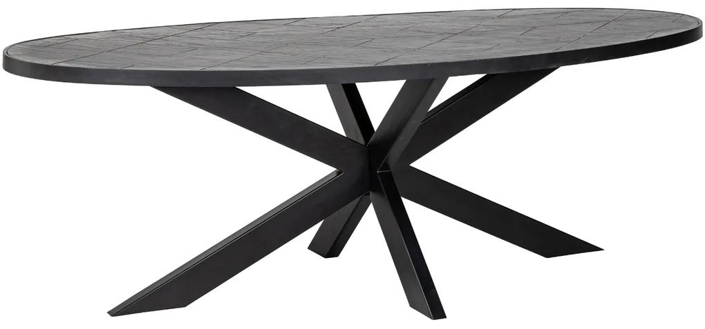 OnaDnes -20% Černý oválný jídelní stůl Richmond Scotch 230 x 100 cm