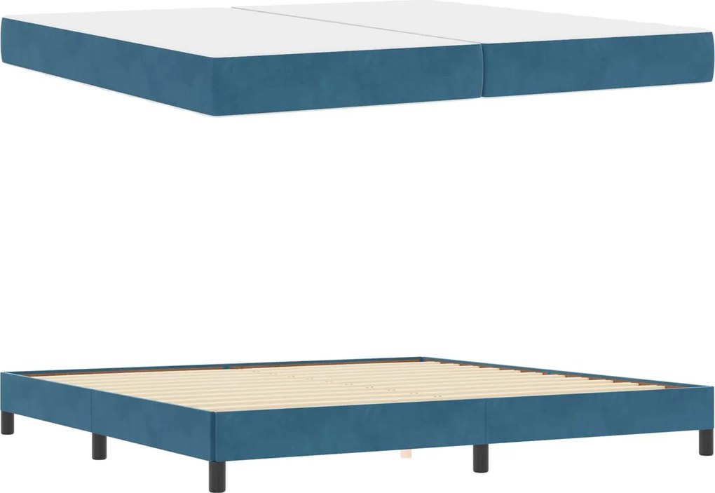 Postel s boxspringem s matrací Tmavě modrá 200 x 200 cm textil 3398717